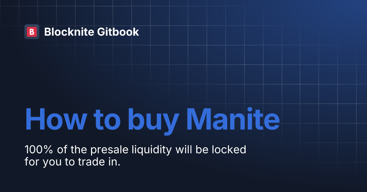 How to buy Manite | Blocknite Gitbook